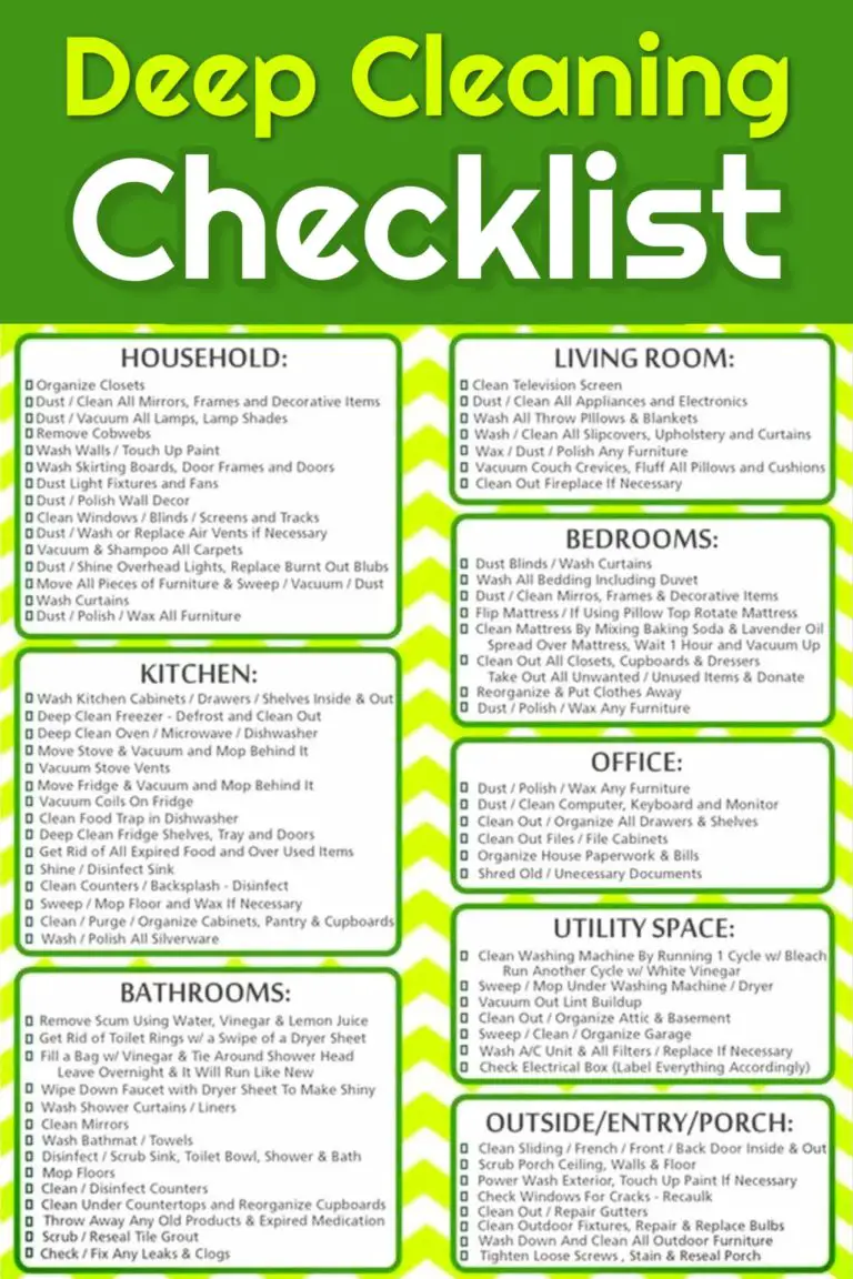 Deep Cleaning House Checklist-FREE Printable Deep Clean PDF